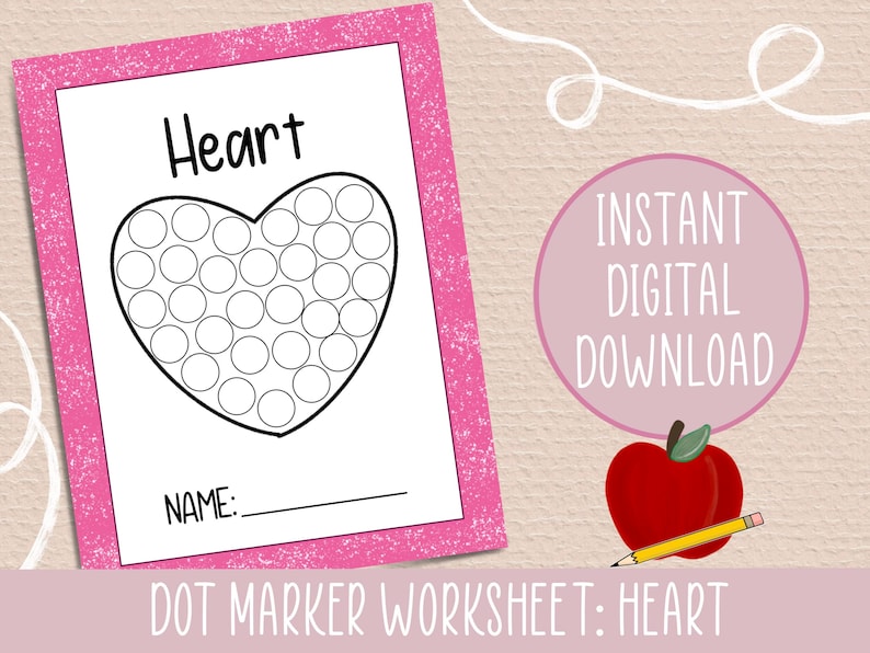 Dot Marker Heart Shape-bright Pink - Etsy