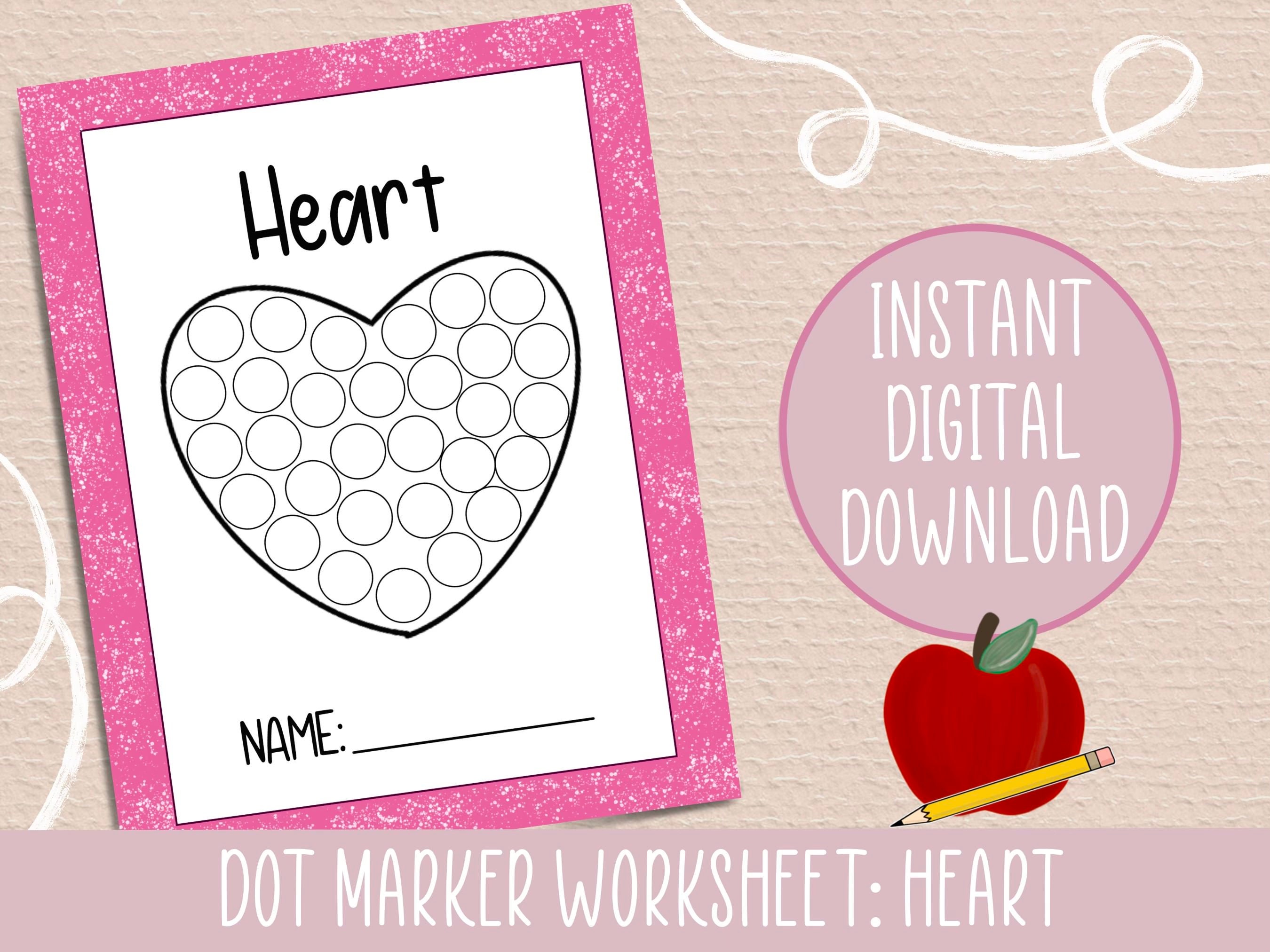 Dot Marker Heart Shape-bright Pink - Etsy