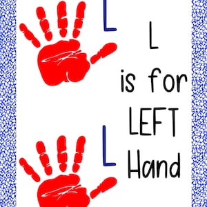 Left Hand and Right Handprint Template - Blue Border - Etsy