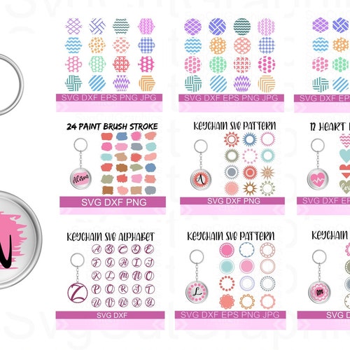 Keychain SVG DXF PNG Bundle Keychain Template Svg Files Svg - Etsy