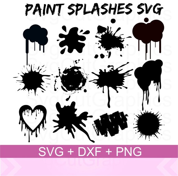 Paint Splashes SVG Bundle Paint Splatter Clip Art Svg File - Etsy