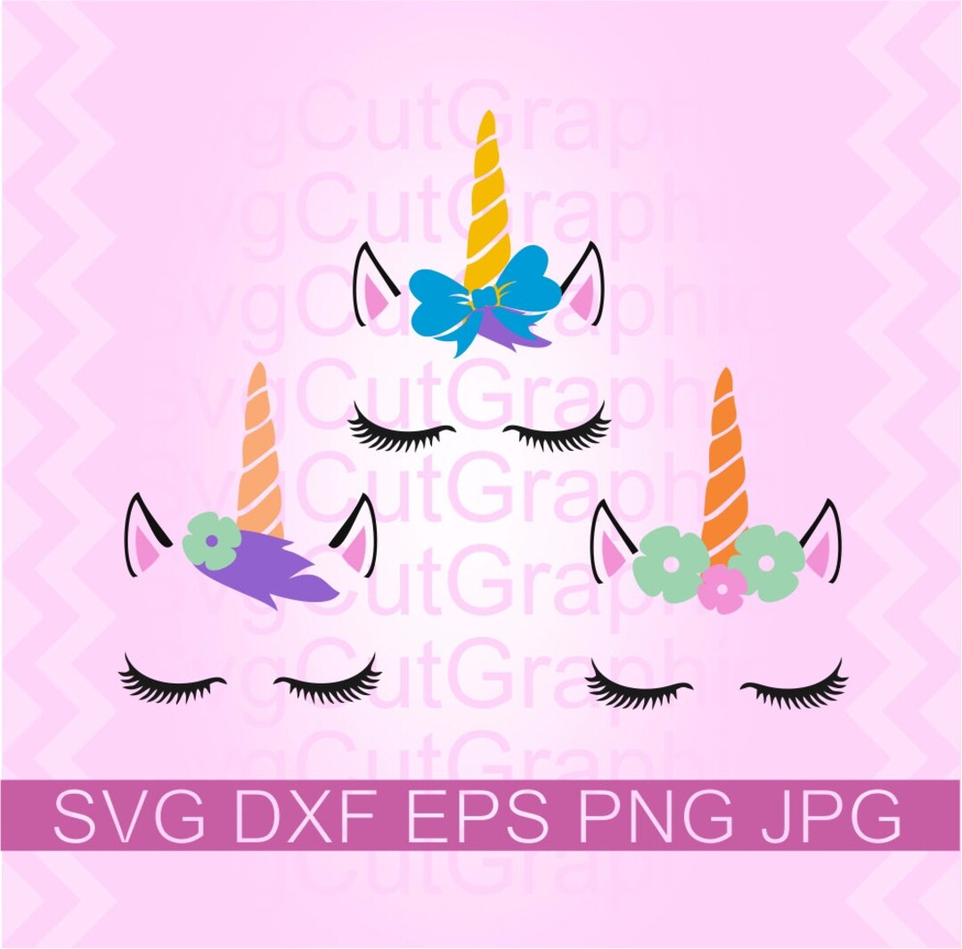 Unicorn Face Svg Files for Cricut, Gold Horn Unicorn Svg, Silhouette ...