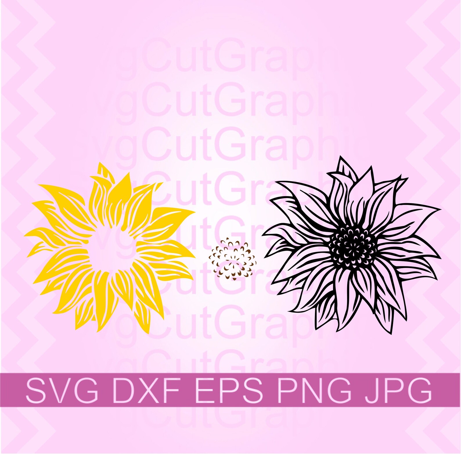 Sunflower Svg Flower Svg Files Cricut And Silhouette Dxf Etsy