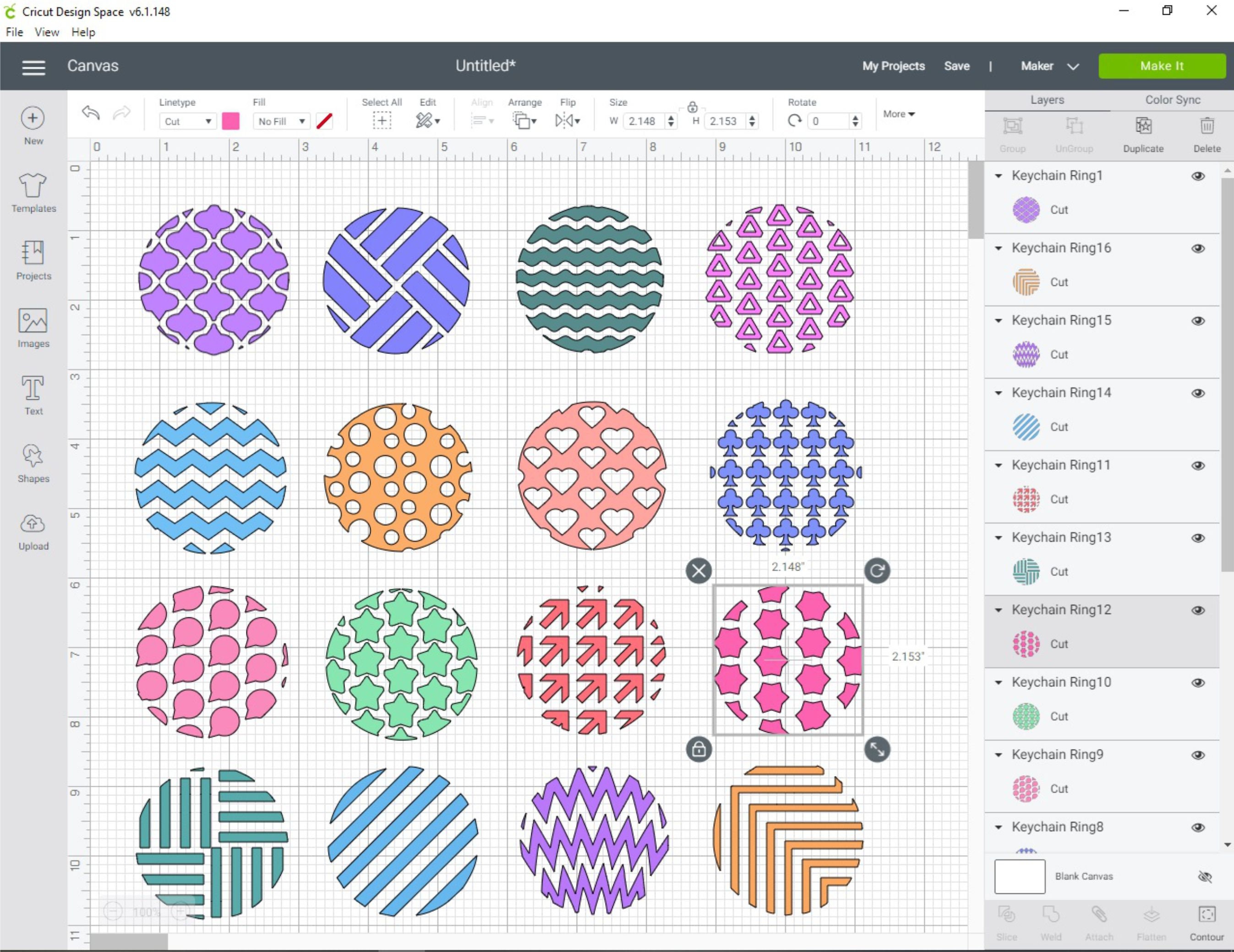 Keychain Svg Round Pattern SVG File, Cricut Svg Keyring, Keyring ...