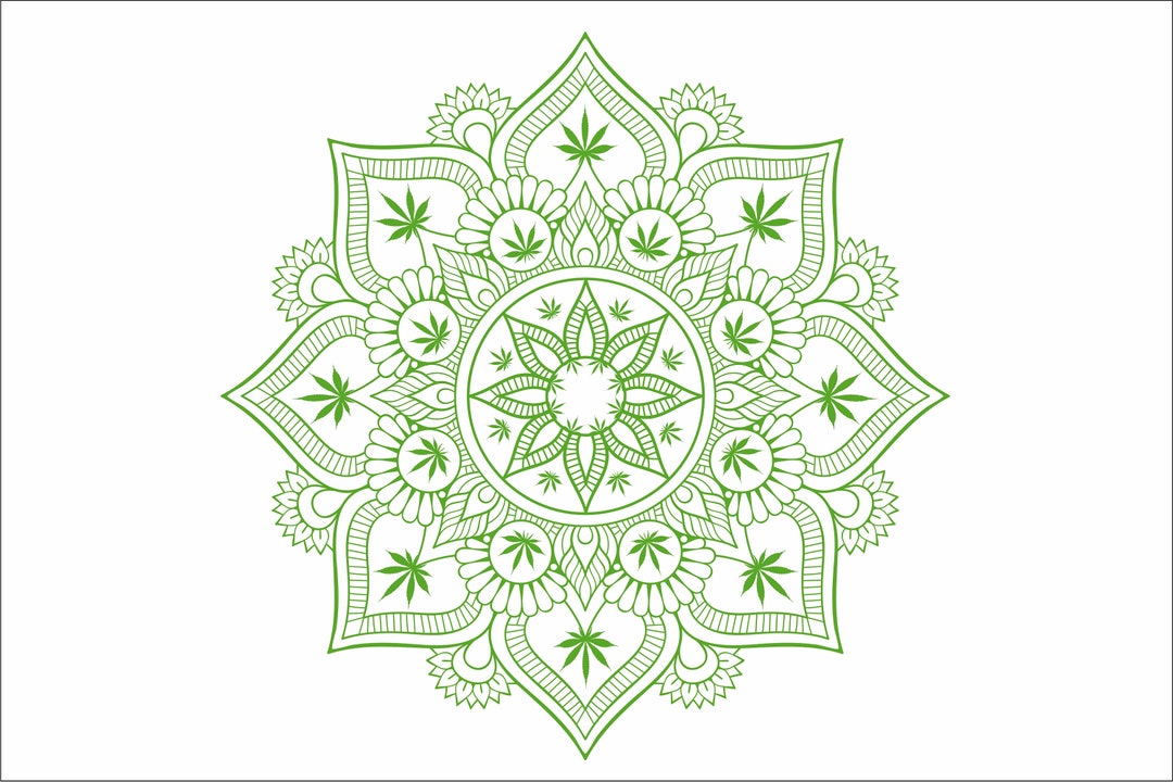 Mandala Cannabis Svg File, Marijuana Mandala Svg Cannabis Leaf, DTF ...
