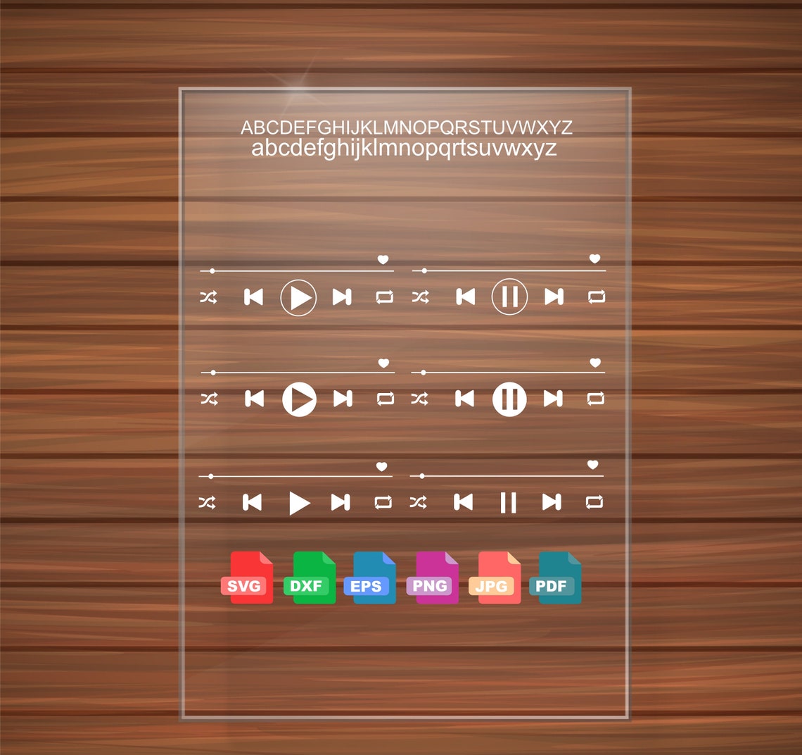 Music Player Svg Bundle, Acrylic Song Svg Template, Wedding Music ...