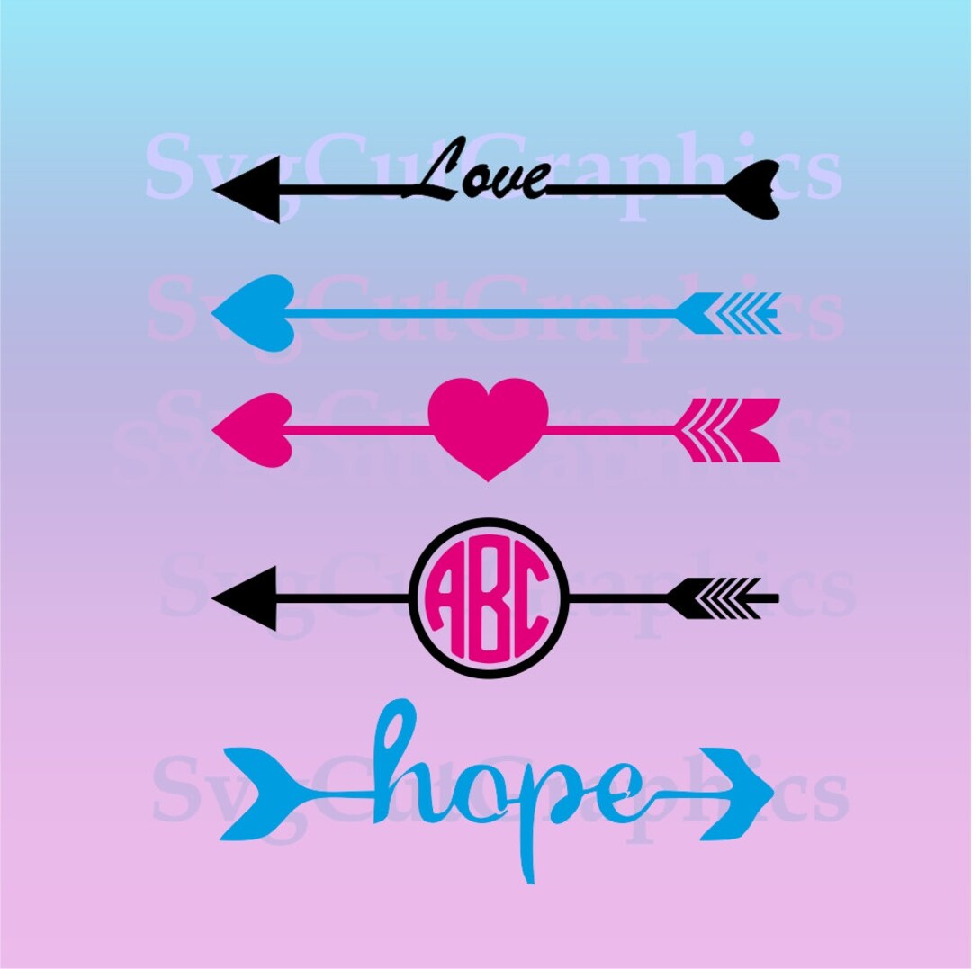Arrow Monogram SVG Frames SVG Cutting Files Svg Files for Cricut Arrows ...