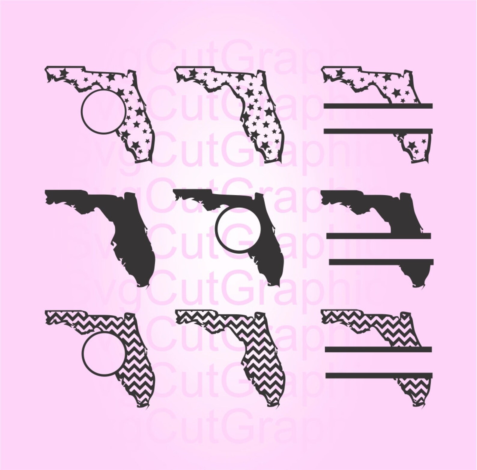 Florida SVG Files Svg Files Svg Monogram Frames SVG Cutting | Etsy