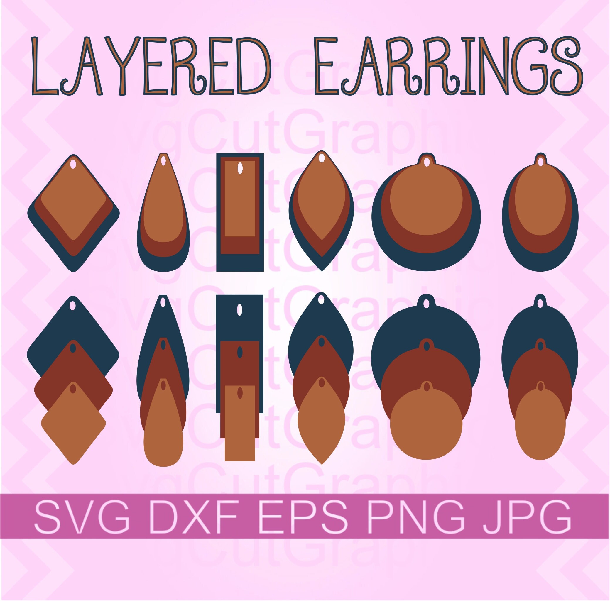 Earrings SVG Files for Cricut & Silhouette DXF Layered Earrings ...