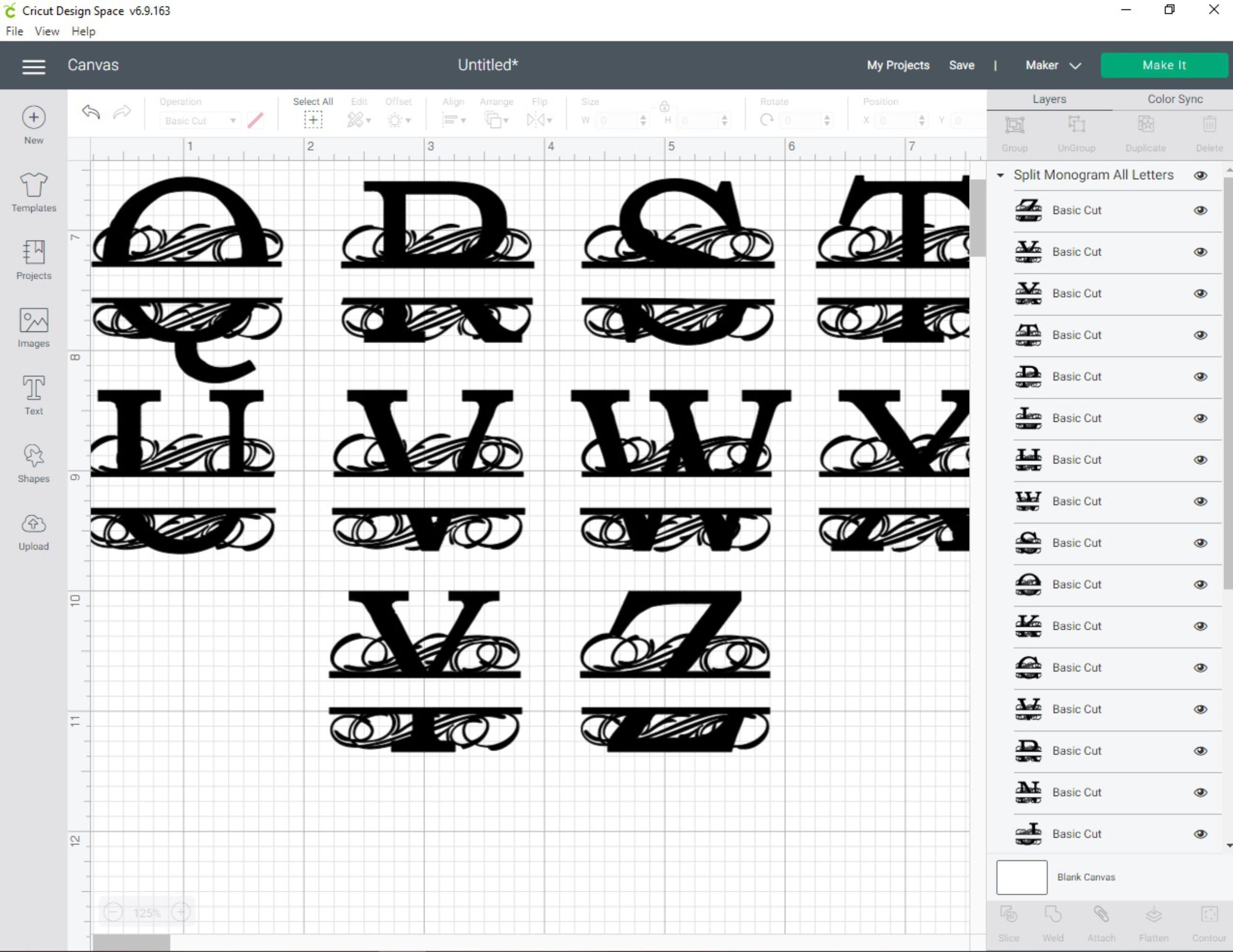 Split Monogram Alphabet SVG PNG Svg Files for Cricut - Etsy