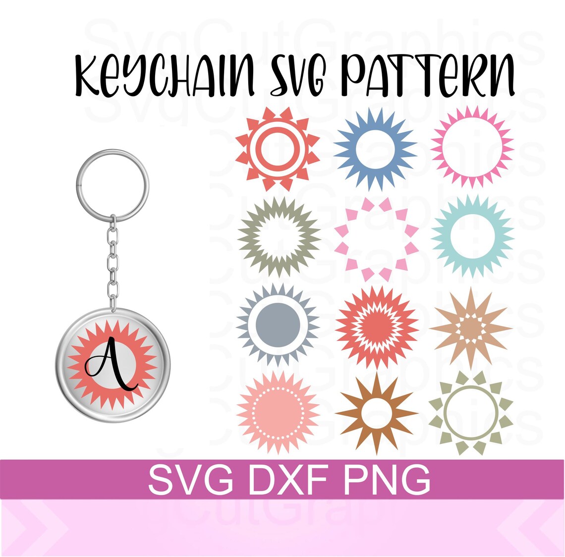 Keychain SVG DXF PNG Bundle Keychain Template Svg Files Svg - Etsy