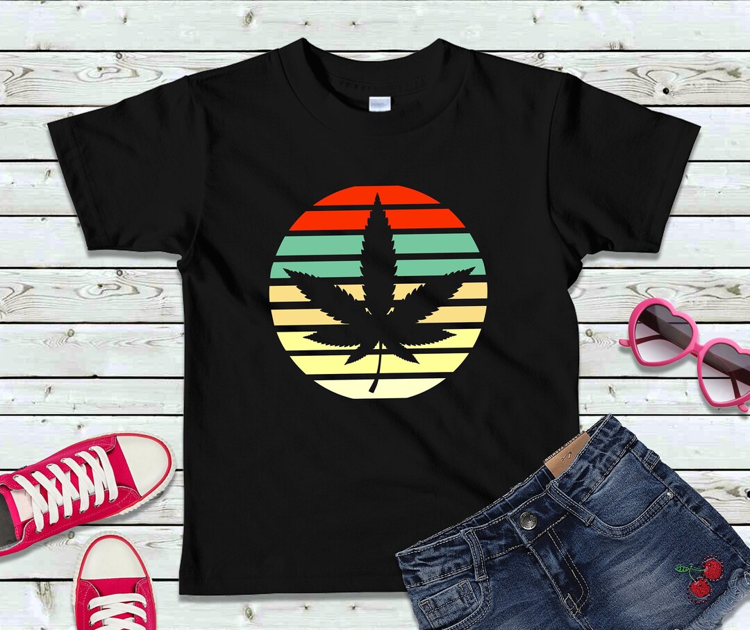 Sunset Cannabis Leaf SVG Files Cricut & Silhouette Dxf T-shirt ...