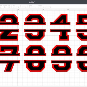 Varsity Split 2 Layer Numbers Svg Cut File Cricut, Football Split ...