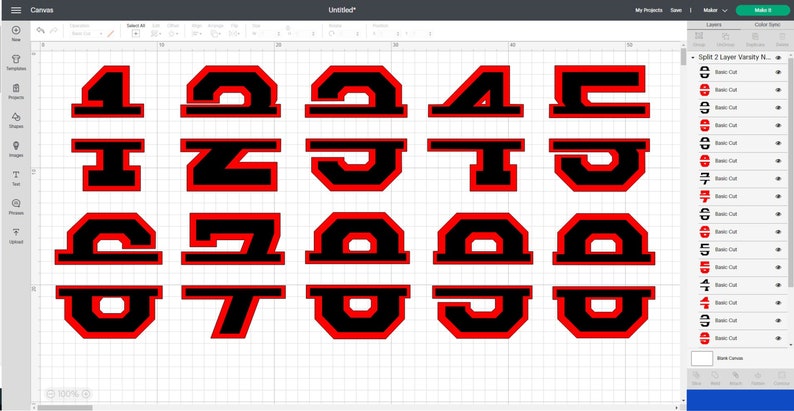Varsity Split 2 Layer Numbers Svg Cut File Cricut Football - Etsy