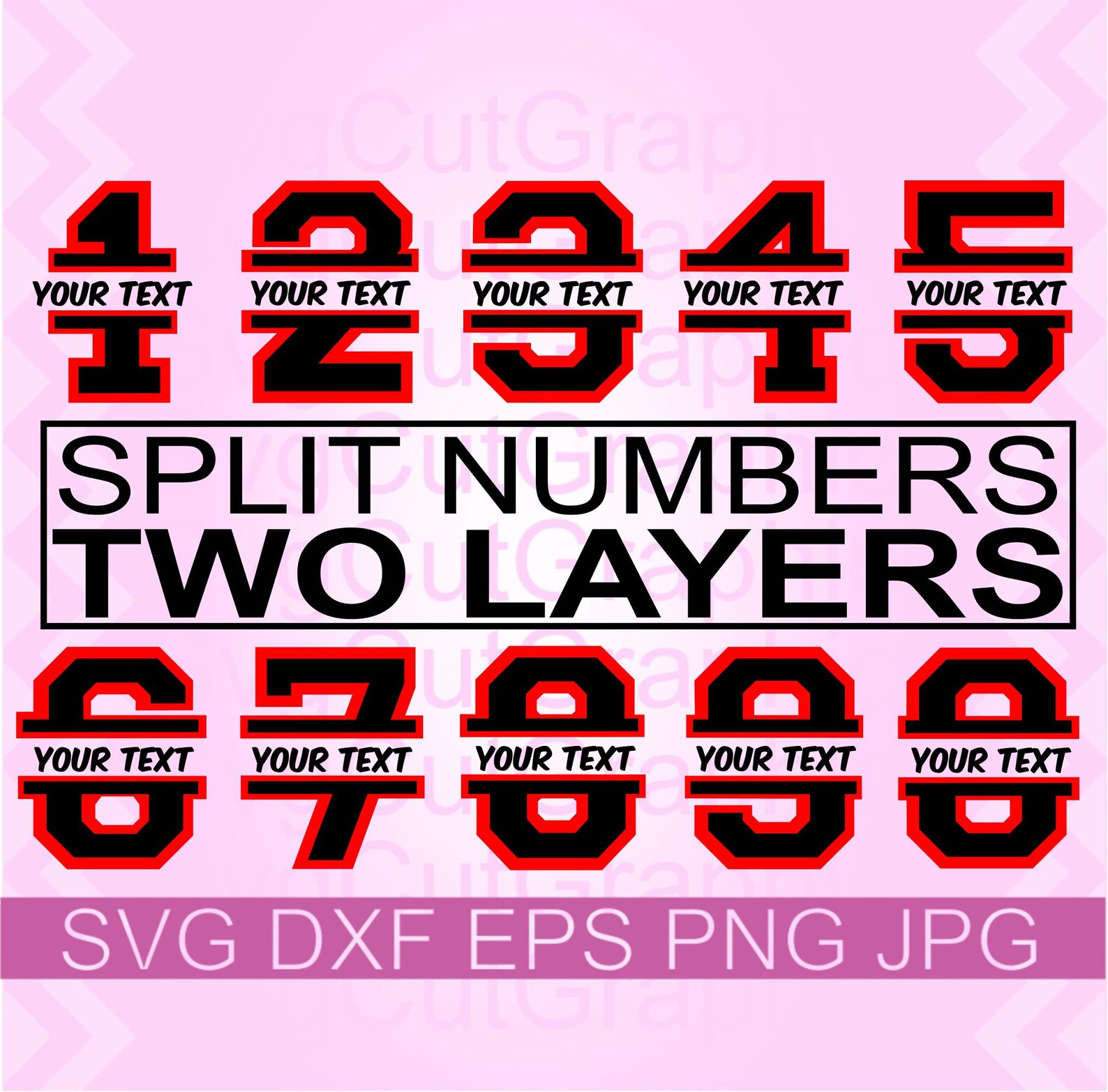 Varsity Split 2 Layer Numbers Svg Cut File Cricut Football - Etsy