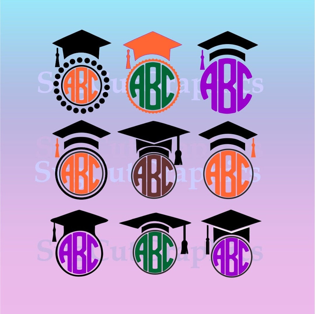 Graduation SVG Monogram Files Graduation SVG Cutting Files - Etsy
