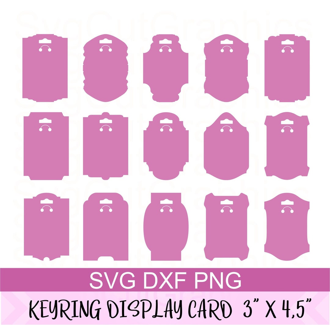Keyring Display Card Template SVG, Keychain Packaging (digital Download ...