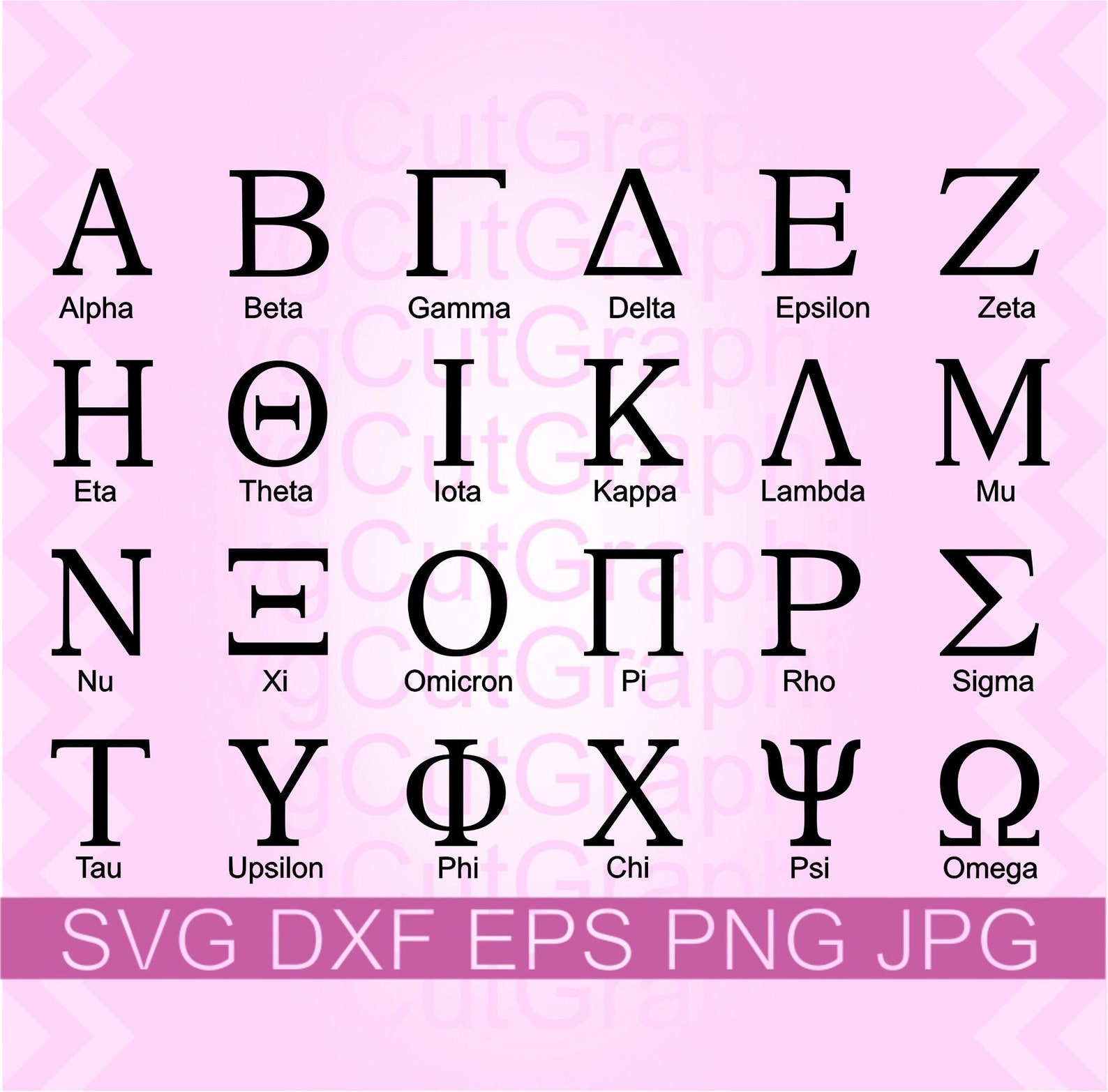 Greek Alphabet Svg Cricut & Silhouette DXF Greek Font SVG - Etsy