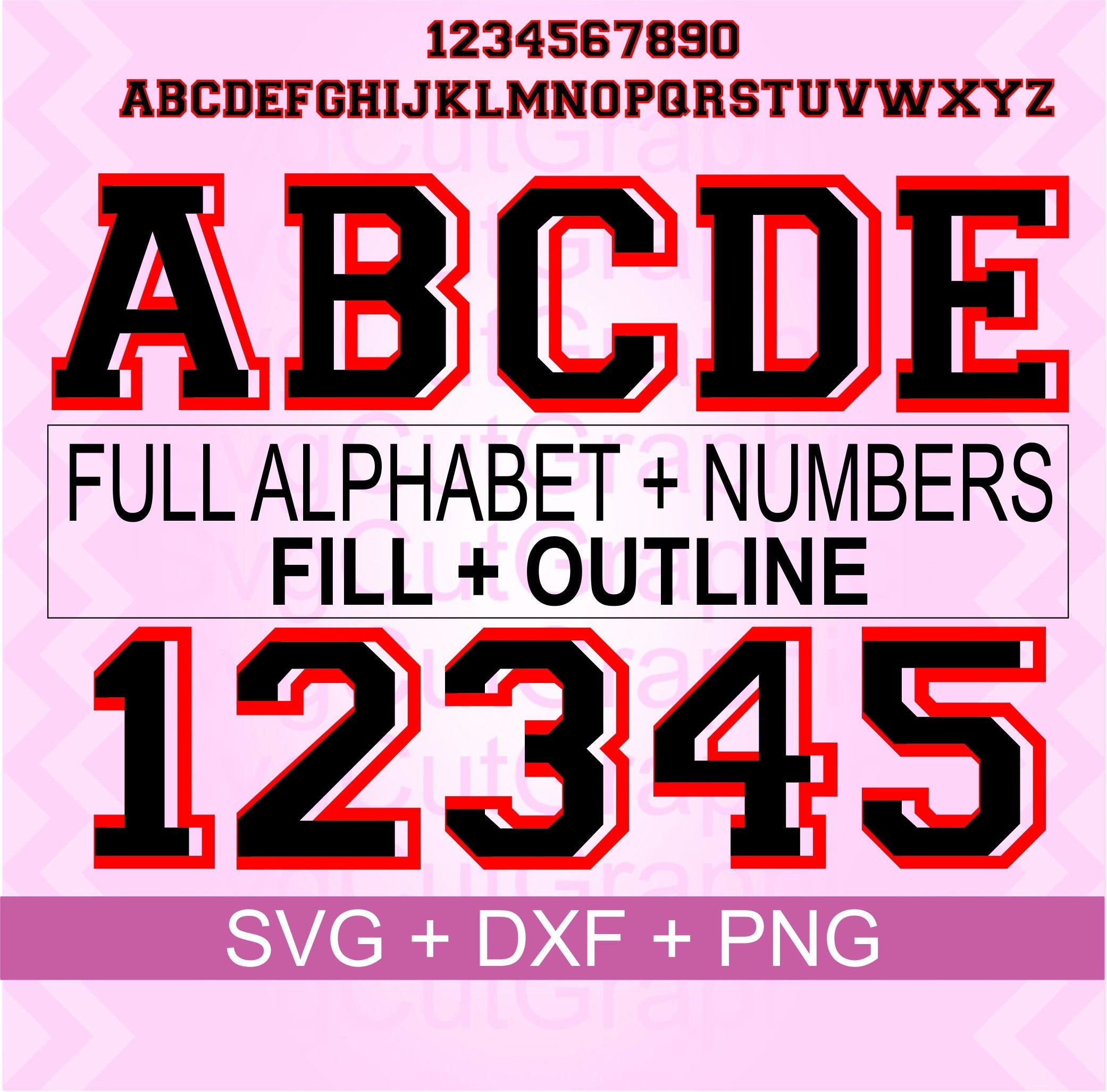 Varsity Layered Font Svg Files Sports Layered Font Svg | Etsy