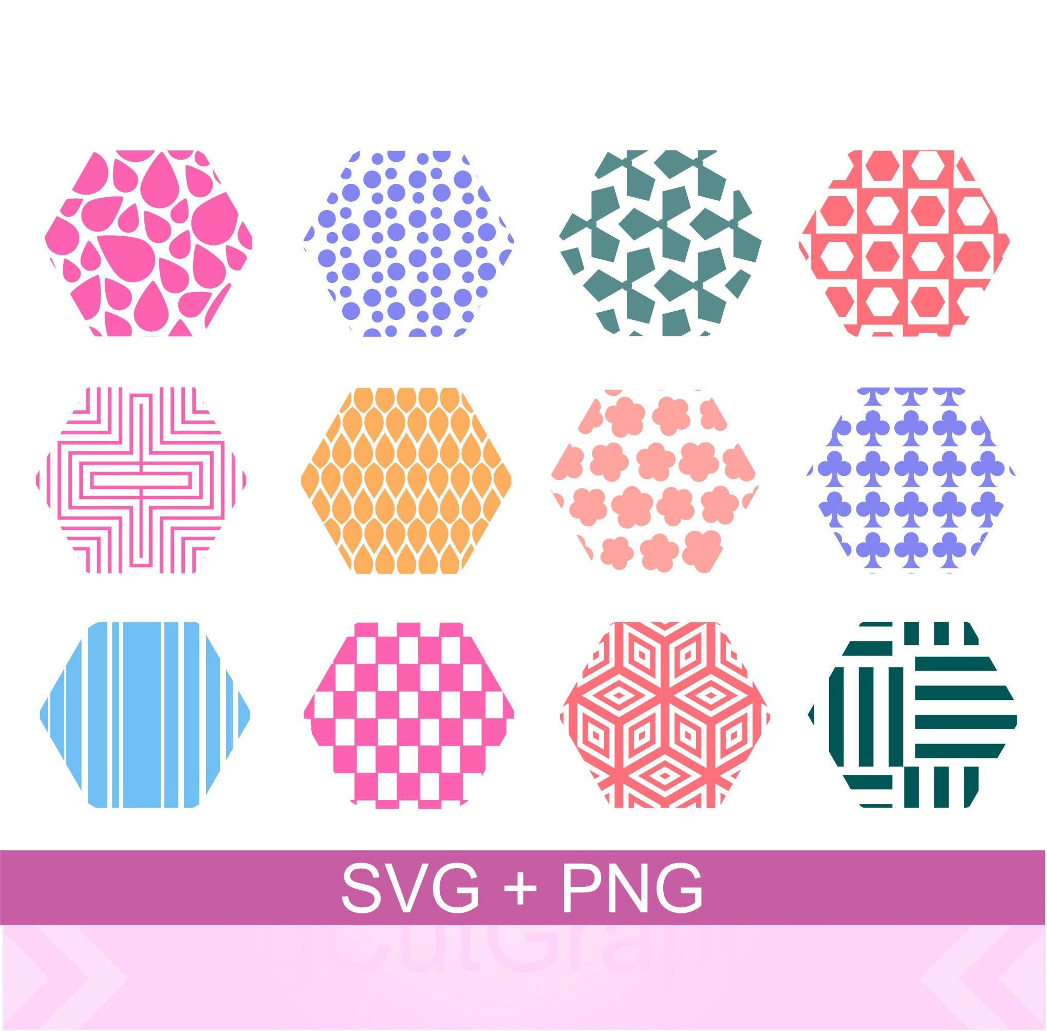 Hexagon Keychain Pattern SVG File Cricut Keychain Svg - Etsy UK