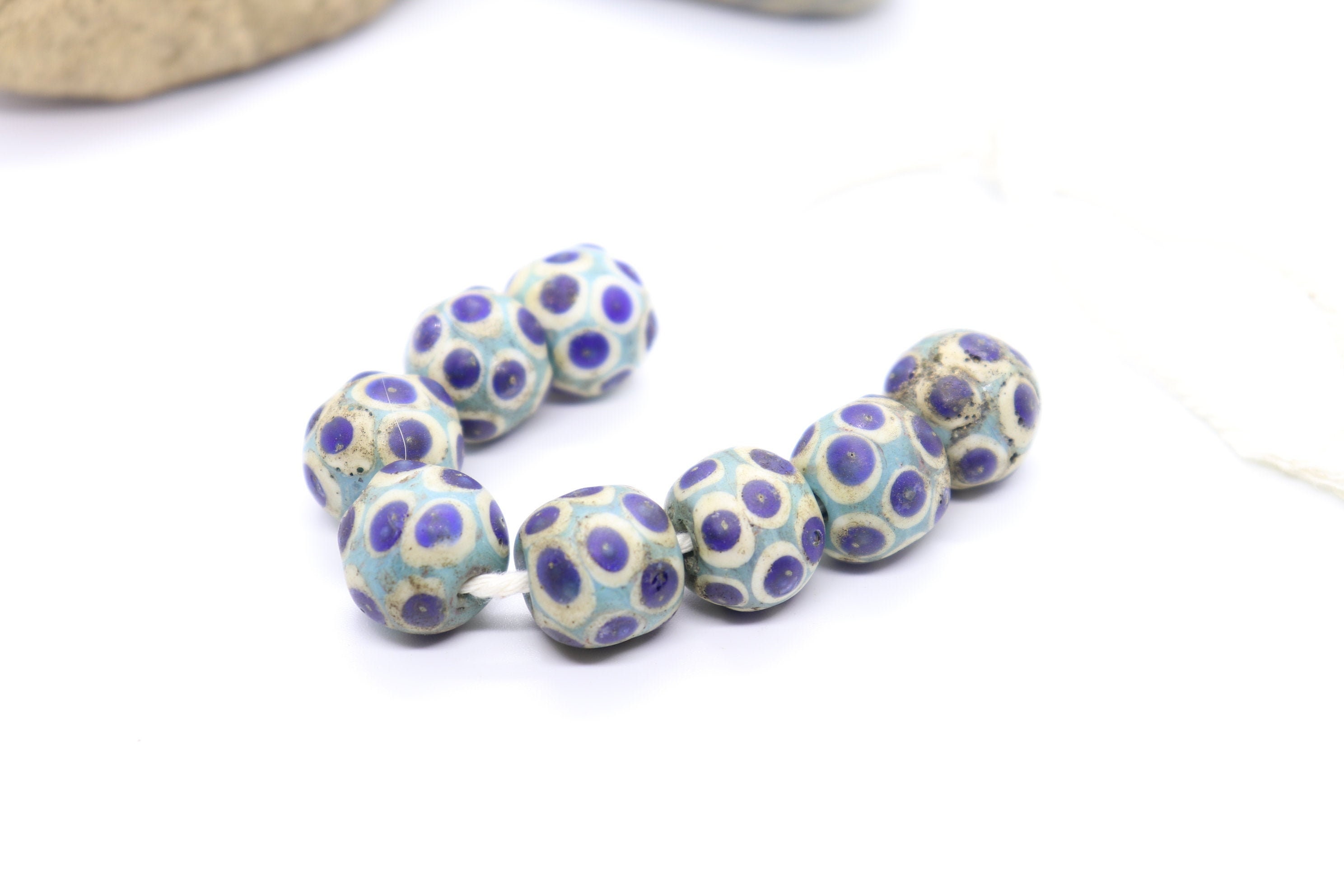 Glass Craft Supplies & Tools 2 Glass Eye Beads Four Layer Stratified ...