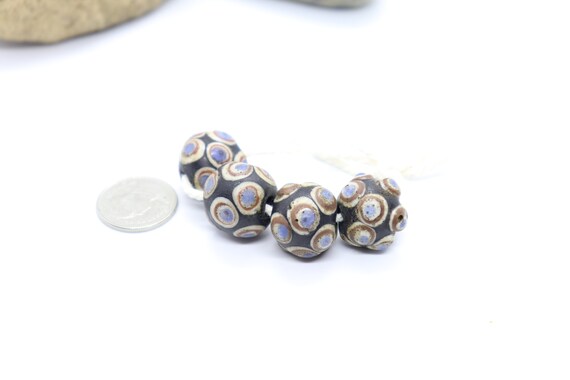 9 Glass Eye Beads Four Layer Stratified Eye Yellow Craft Supplies ...