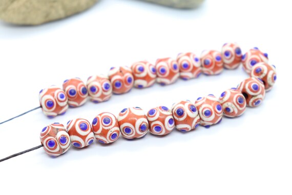 9 Glass Eye Beads Four Layer Stratified Eye Yellow Craft Supplies ...