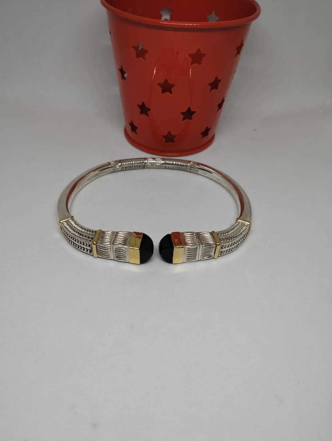Maxi Vangovango Gasy Man Bangle Bracelet in Solid Silver and Gold From ...