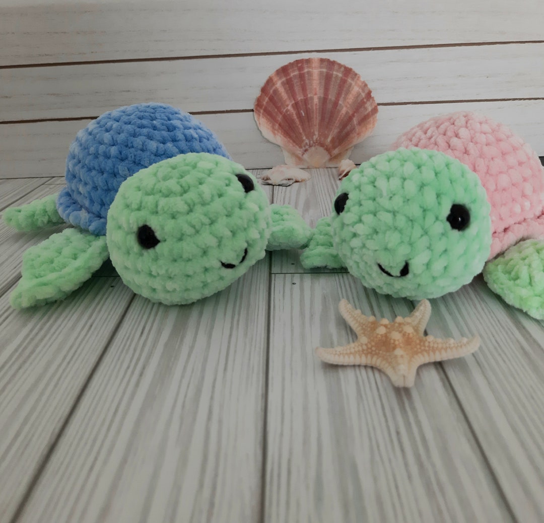 Turtle Plushy, Pink Turtle Plush, Blue Turtle Plushie, Stuffed Turtle ...