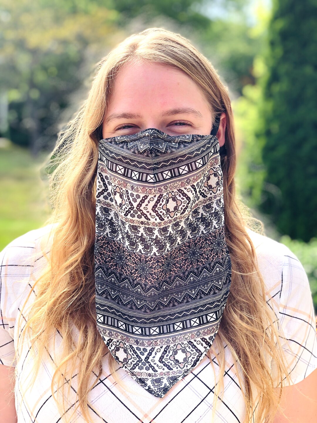 Sheer, Adjustable Mask ~ One Layer Bandana~ Scarf Material ~ Silky ...