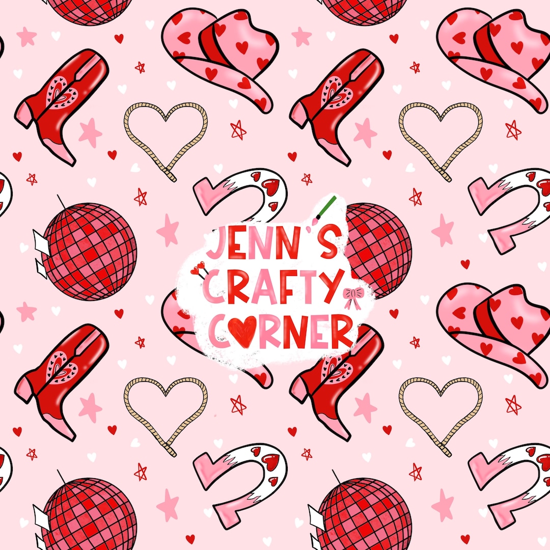 Western Valentine Pink Seamless Repeating Pattern, Coquette Valentine ...