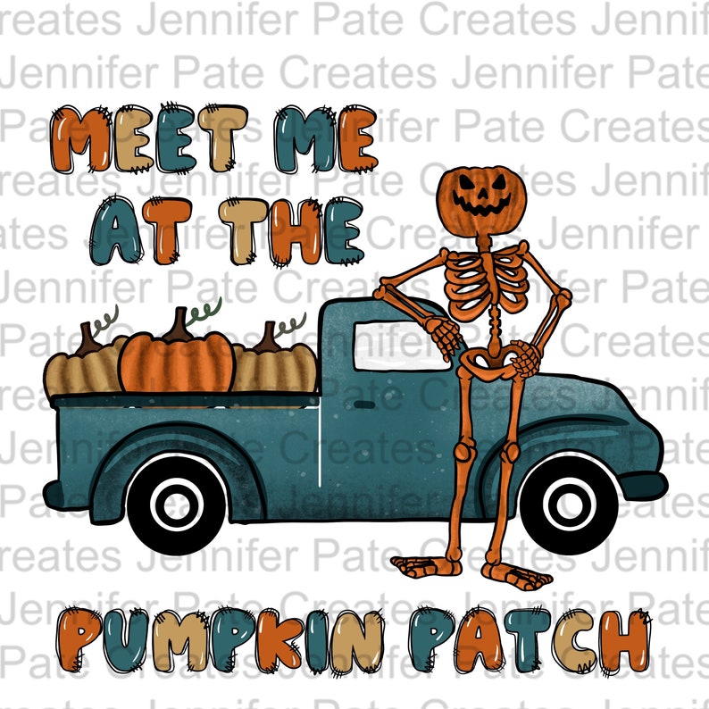 Meet Me at the Pumpkin Patch PNG File Pumpkin Skeleton Png - Etsy
