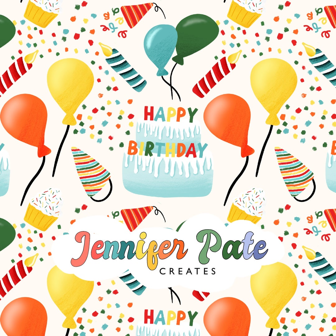 Happy Birthday Seamless File Bundle - Etsy