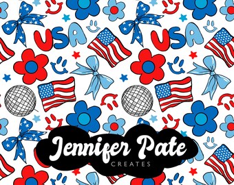 Patriotic Patchwork 4th of July Seamless File Repeating File Seamless ...