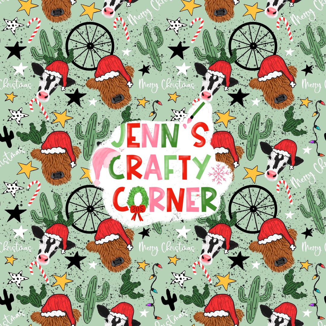 Western Christmas Seamless File Instant Download , Mooey Christmas ...