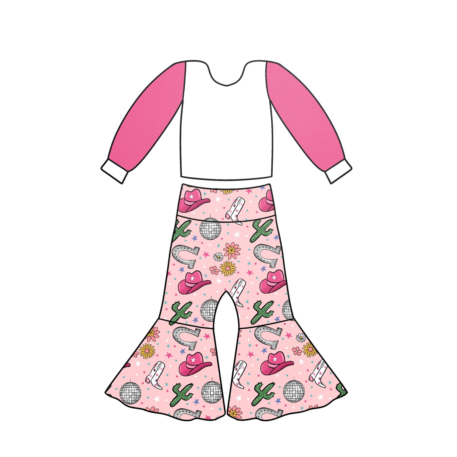 Pink Western Disco Cowgirl Western Seamless File Repeating - Etsy