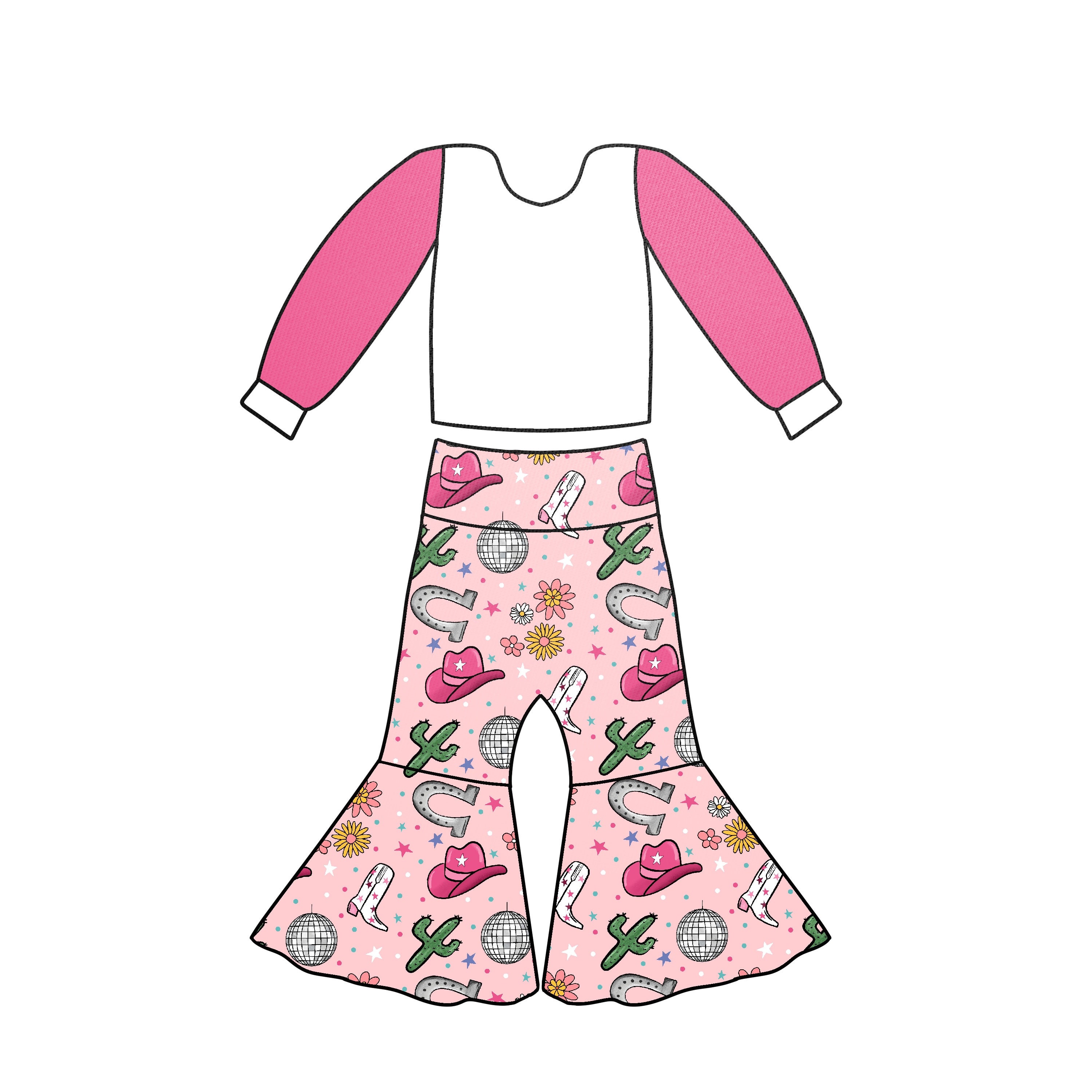 Pink Western Disco Cowgirl Western Seamless File Repeating - Etsy