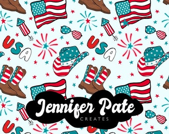 Patriotic Patchwork 4th of July Seamless File Repeating File Seamless ...
