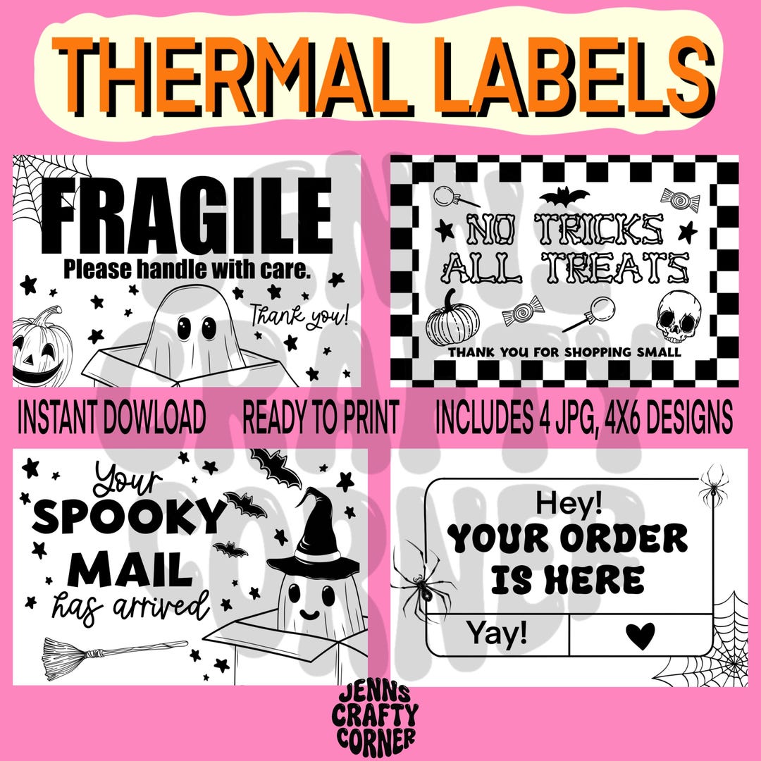 Spooky Halloween Thermal Labels,thermal Labels Small Businesses,trendy ...