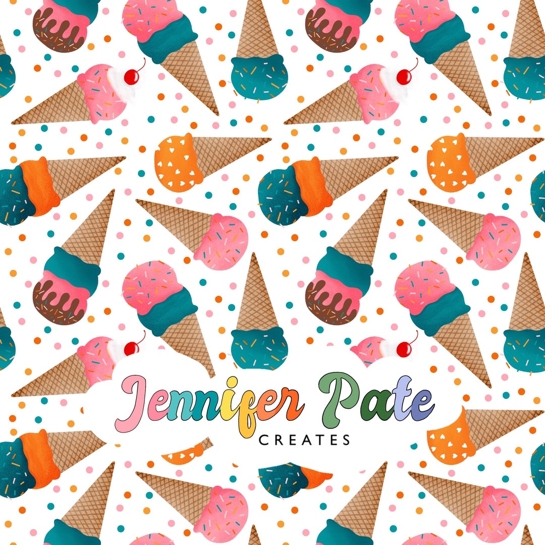 Summer Sweets Ice Cream Pattern , Seamless Repeat Pattern for Fabric ...
