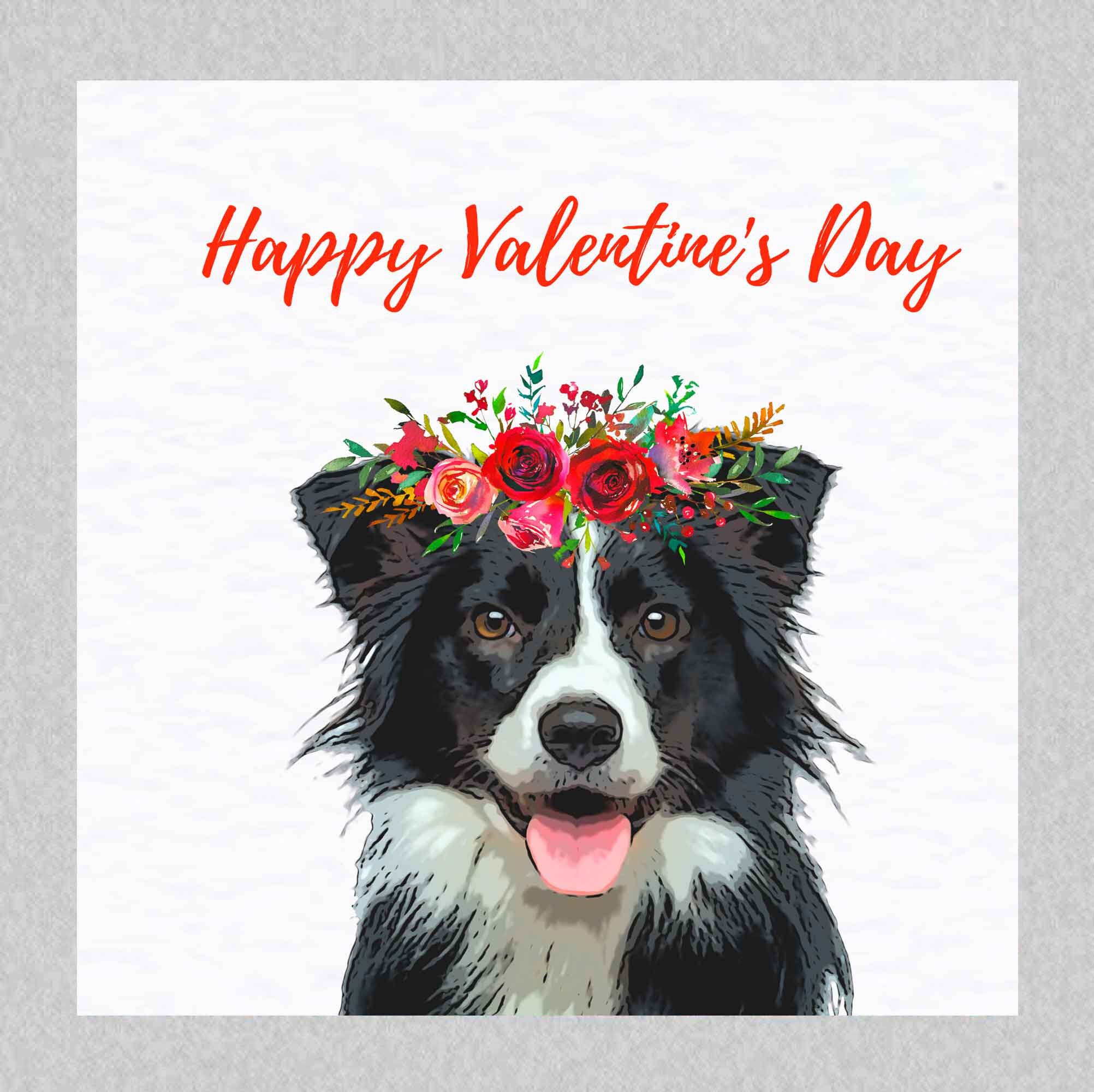 Border Collie Valentine's Day Card Sheepdog Greeting Card - Etsy