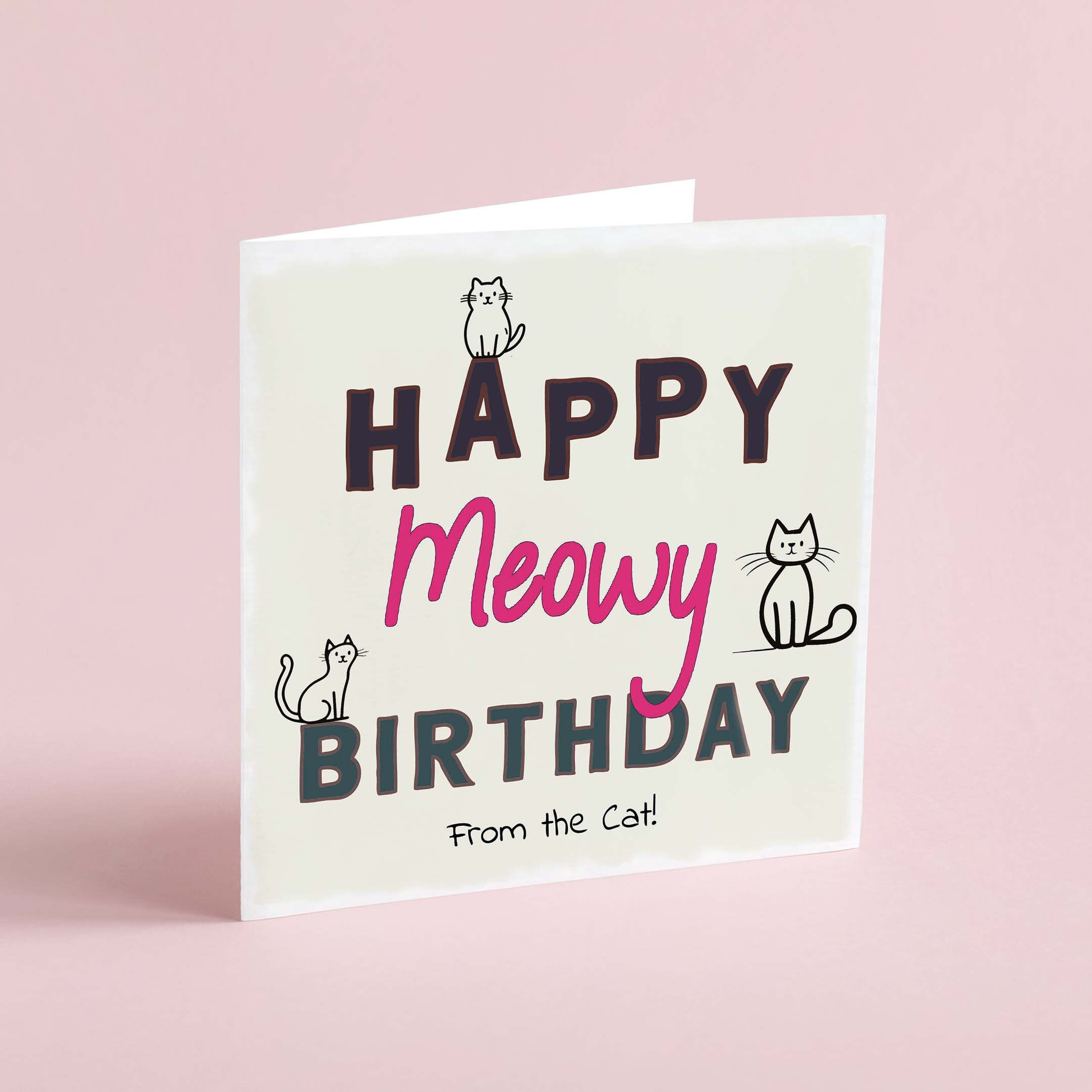 From the Cat Birthday Card From the Cat Greetings Card - Etsy