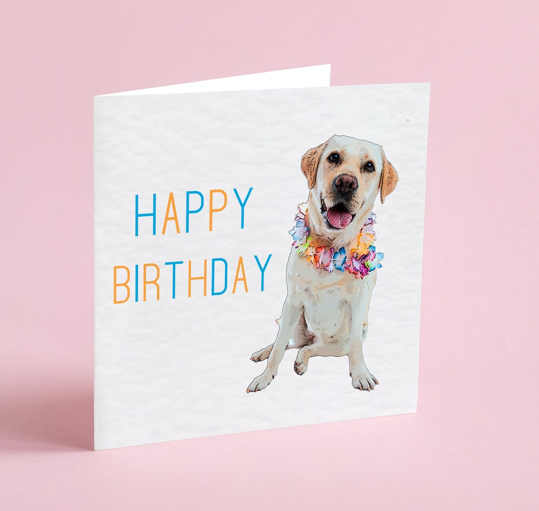 Labrador Birthday Card Yellow Labrador Greeting Card - Etsy