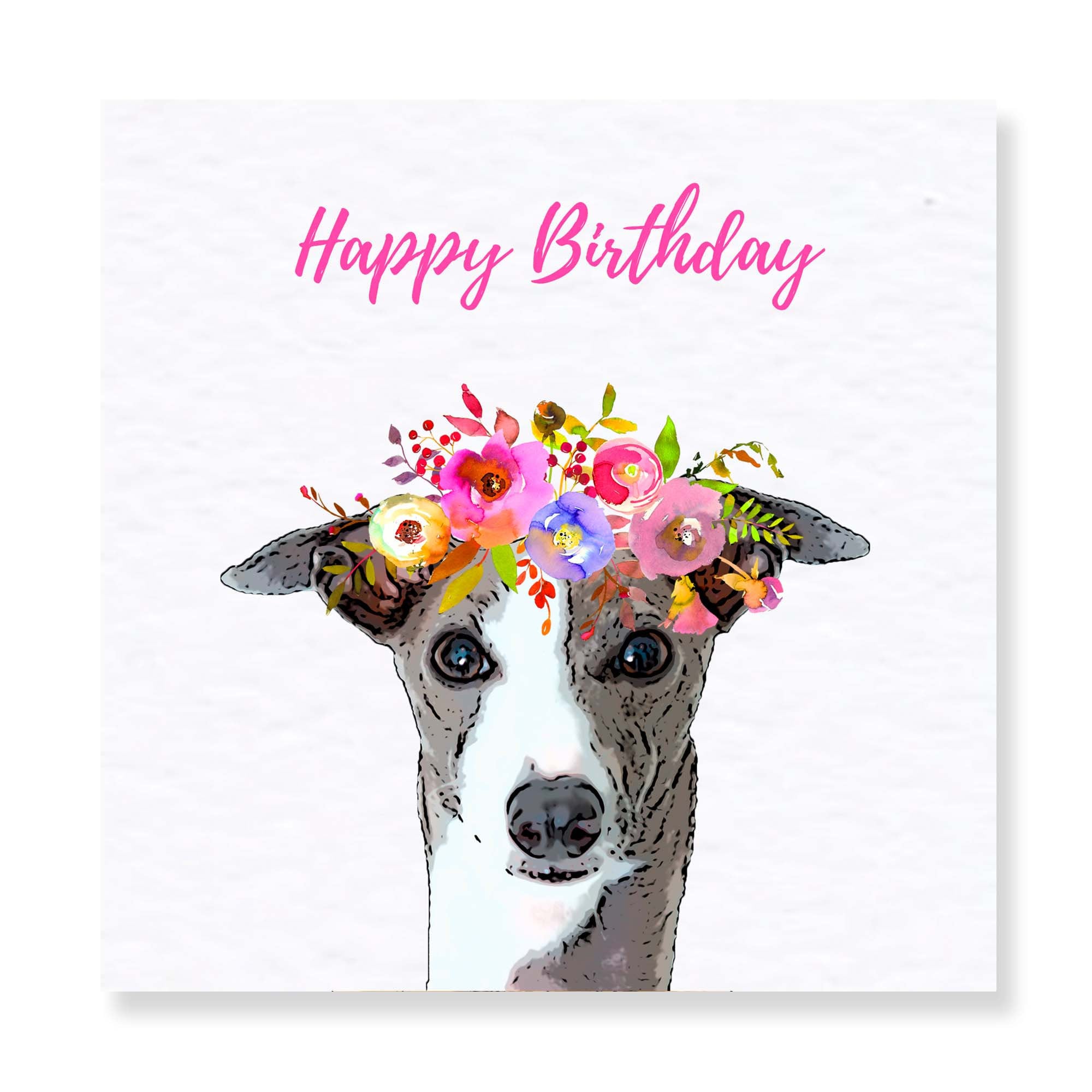 Greyhound Birthday Card Cute Dog Greeting Card Whippet Lurcher - Etsy