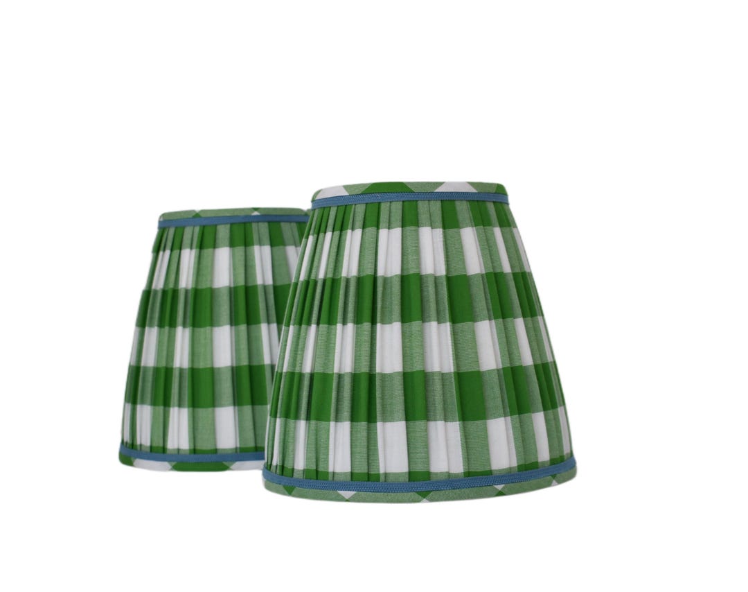 Kelly Green Buffalo Check Pleated Lampshade - Custom Made - Etsy