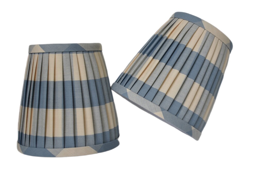 Sold Individually-chambray Buffalo Check Pleated Lampshade: Custom ...