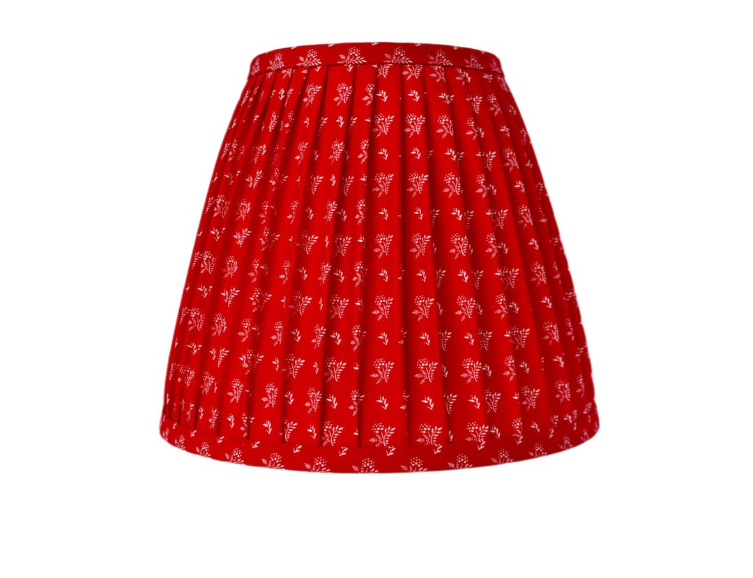Pleated Lampshade-red Floral Lamp Shade-red Floral Pleated Sconce ...