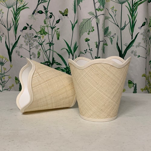 Scalloped White Linen Sconce Shade With Your Choice of Trim - Etsy