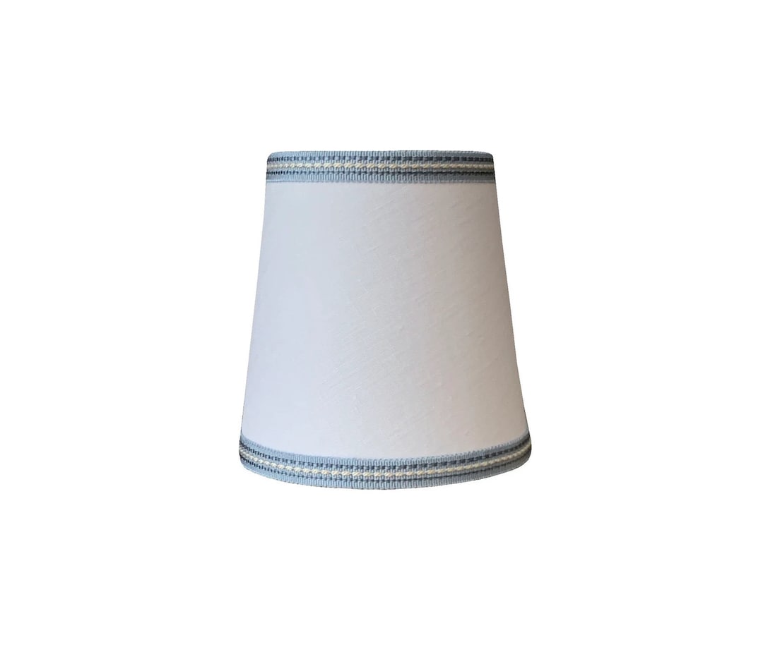 Handmade White Linen Sconce Shade: Blue Aurelia Wedgewood Trim - Etsy