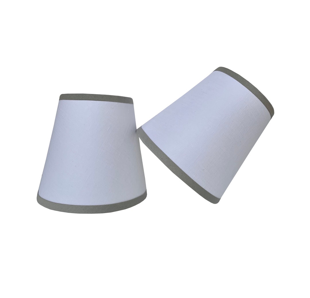 Pair of White Linen Sconce Shades With Your Choice of Trim Color - Made ...